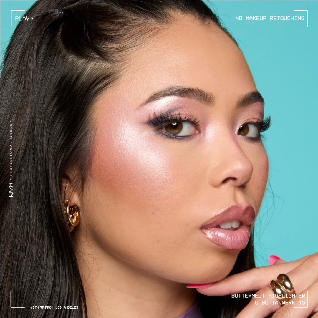 NYX Professional Makeup Buttermelt Highlighter, Powder Highlighter, 12 ...