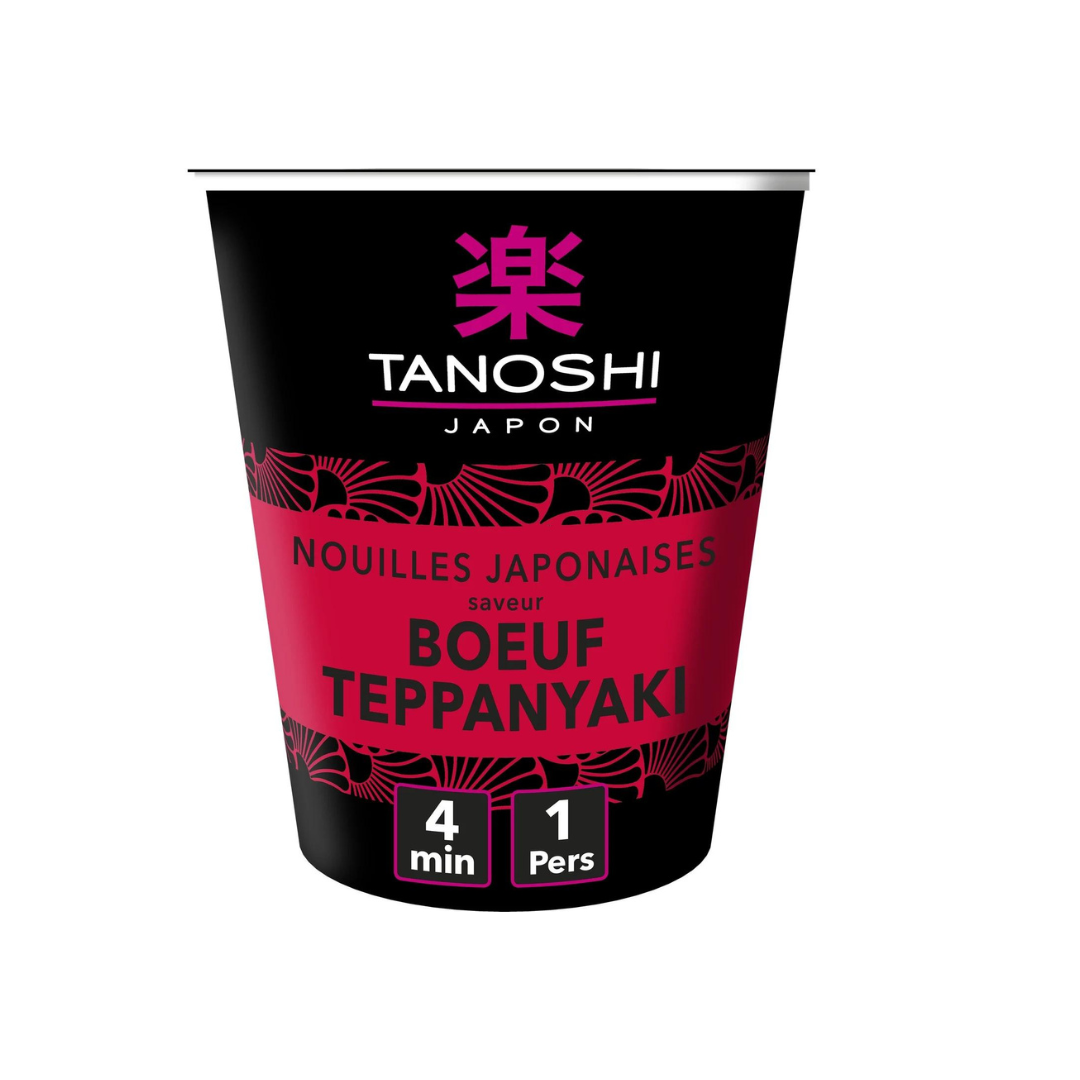 tanoshi Cup nouilles Bœuf teppanyaki | MazenOnline